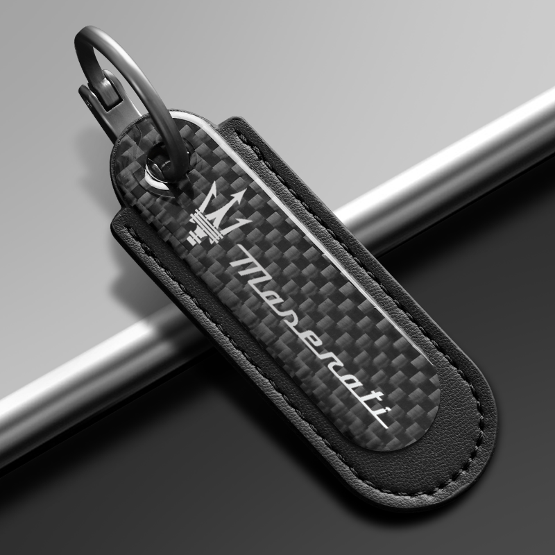 Black Carbon Fiber Key Chain Fit For Maserati Models - Tire Valve Caps ...