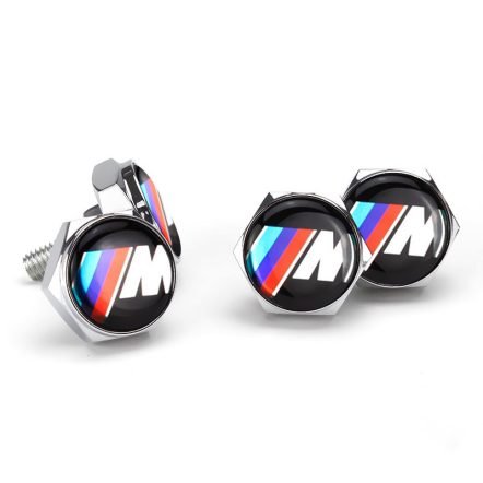 4pcs Silver Metal License Plate Bolts Fit For BMW M Models - Tire Valve ...