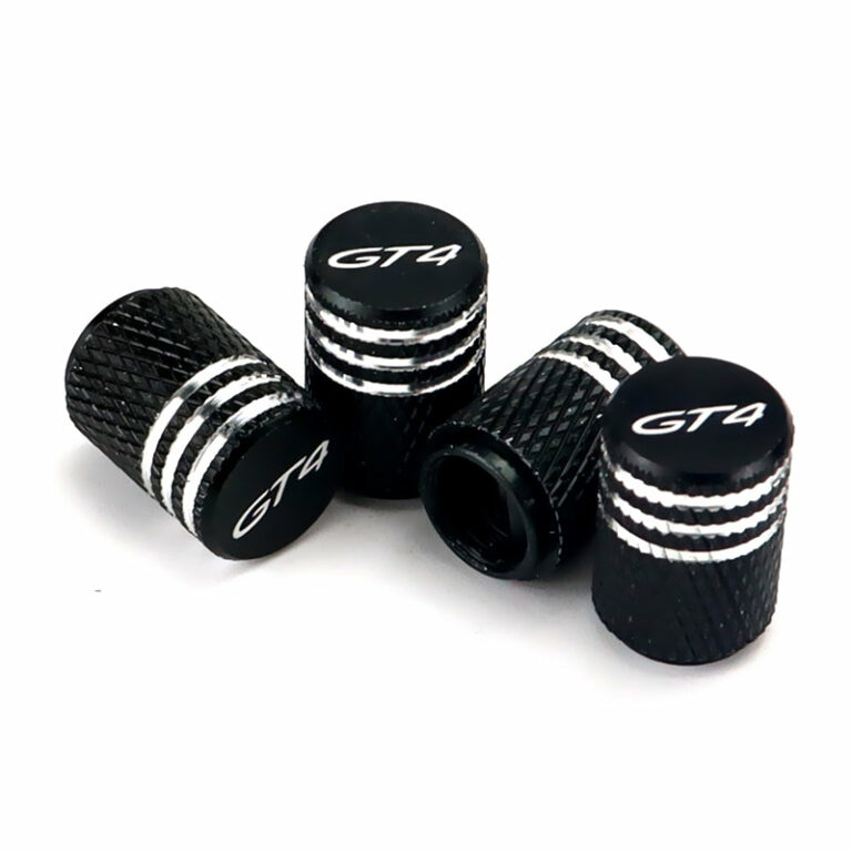 Metal Laser Engraving Black Tire Valve Caps Fit For Porsche GT4 Models ...