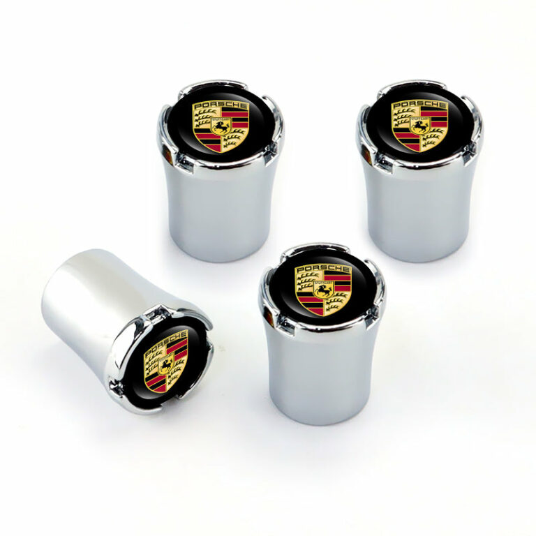 5pcs Chrome Metal Tire Valve Caps Fit For Porsche Models - Tire Valve ...