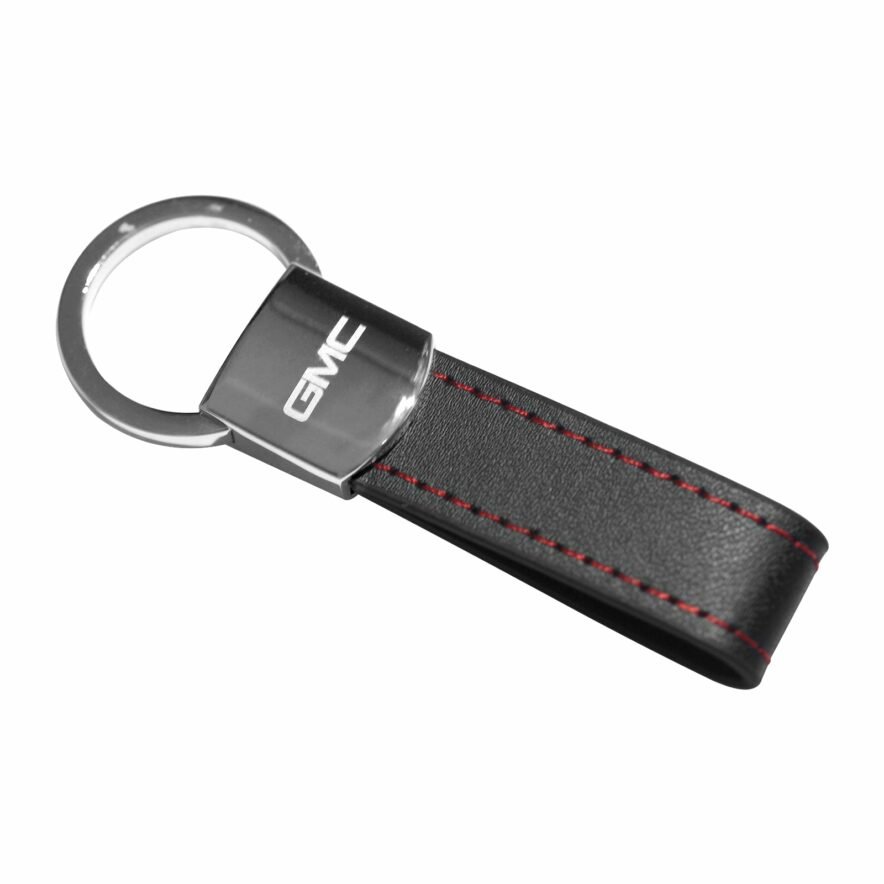 Chrome Metal Leather Key Chain Fit GMC Models - Tire Valve Caps ...