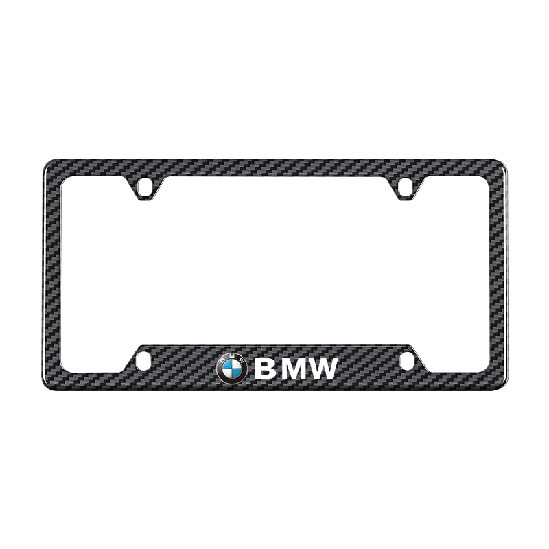 BMW Carbon Fiber License Plate Frame 4 Holes - Tire Valve Caps ...