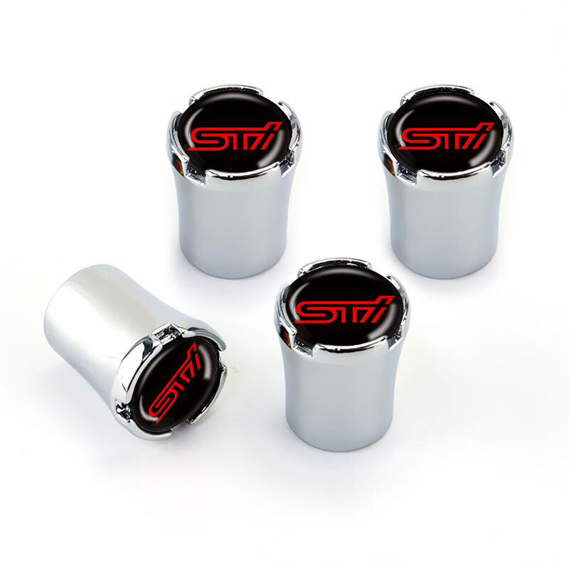5pcs Chrome Metal Tire Valve Caps Fit For Subaru STI Models - Tire ...
