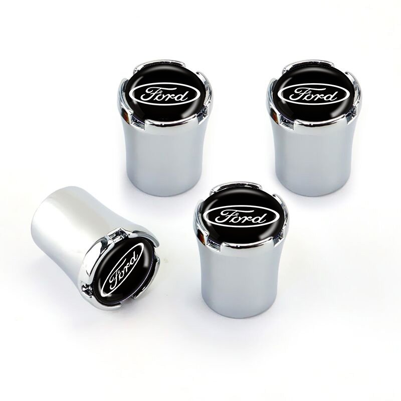 5pcs Chrome Metal Tire Valve Caps Fit For Ford Models - Tire Valve Caps ...