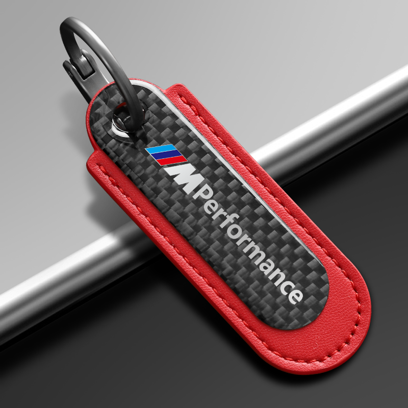 Red Carbon Fiber Key Chain Fit For BMW M Performance Models