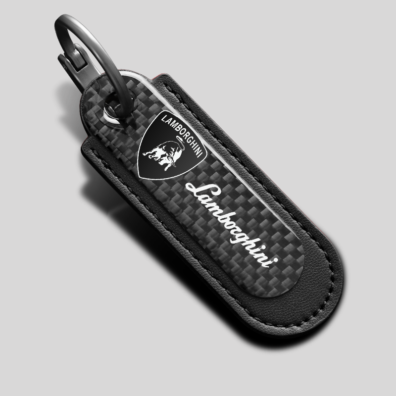 Black Carbon Fiber Key Chain Fit For Lamborghini Models - Tire Valve ...