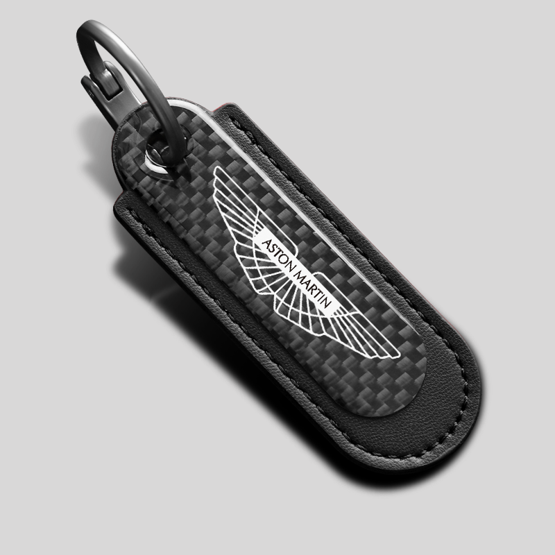 Black Carbon Fiber Key Chain Fit For Aston Martin Models - Tire Valve ...