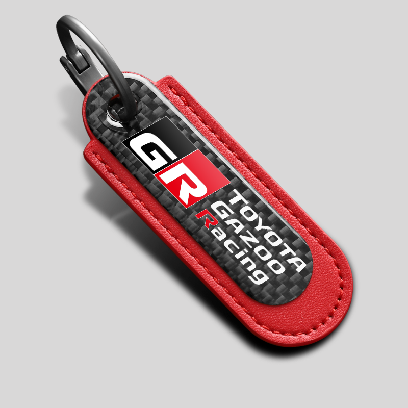 Red Carbon Fiber Key Chain Fit For Toyota GR Models - Tire Valve Caps ...