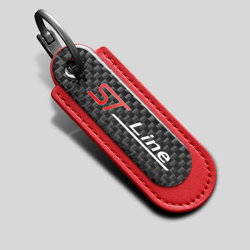 Red Carbon Fiber Key Chain Fit For Ford ST Line Models - Tire Valve ...