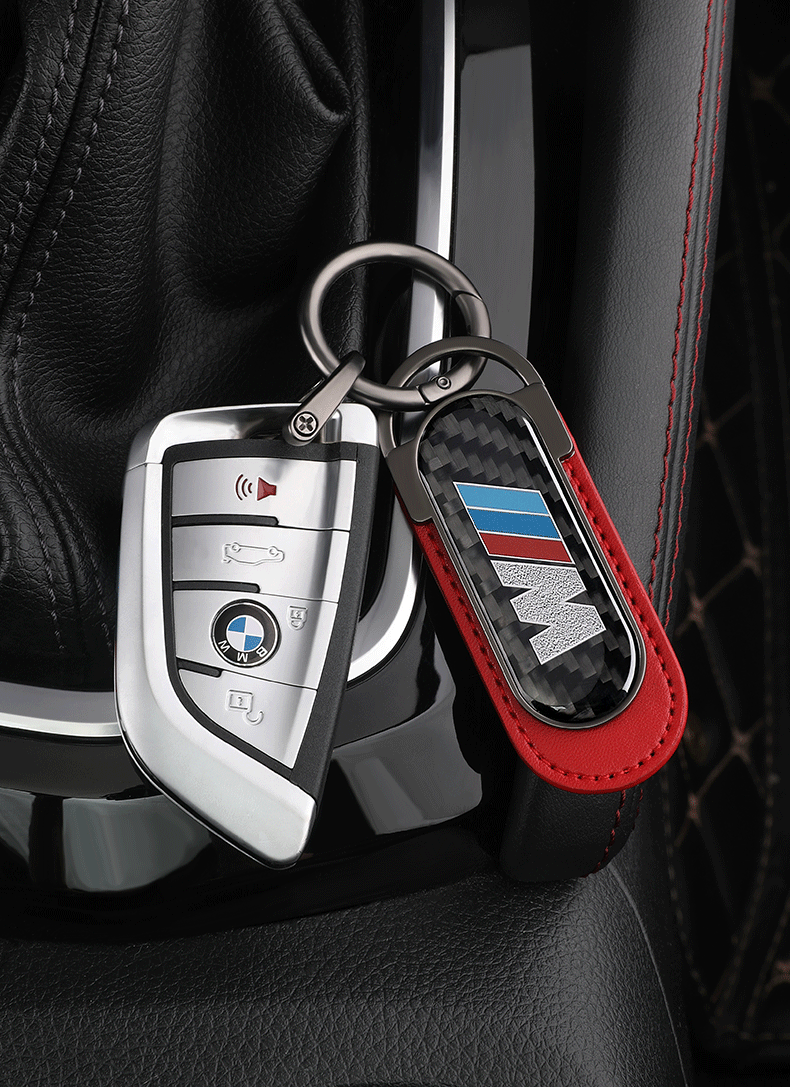 Carbon Fiber Metal Red Leather Keychain For Aston Martin Models - Tire ...